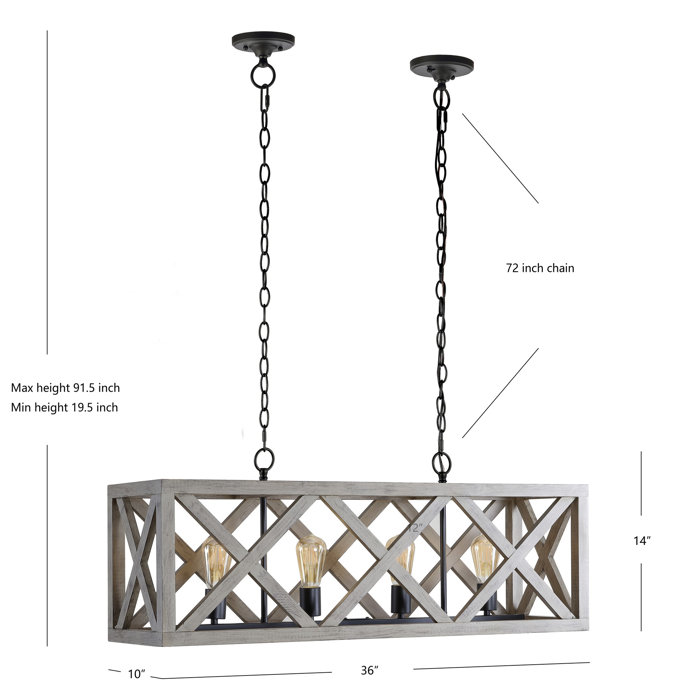 Gracie Oaks Oppel 4 - Light Kitchen Island Linear Pendant & Reviews ...