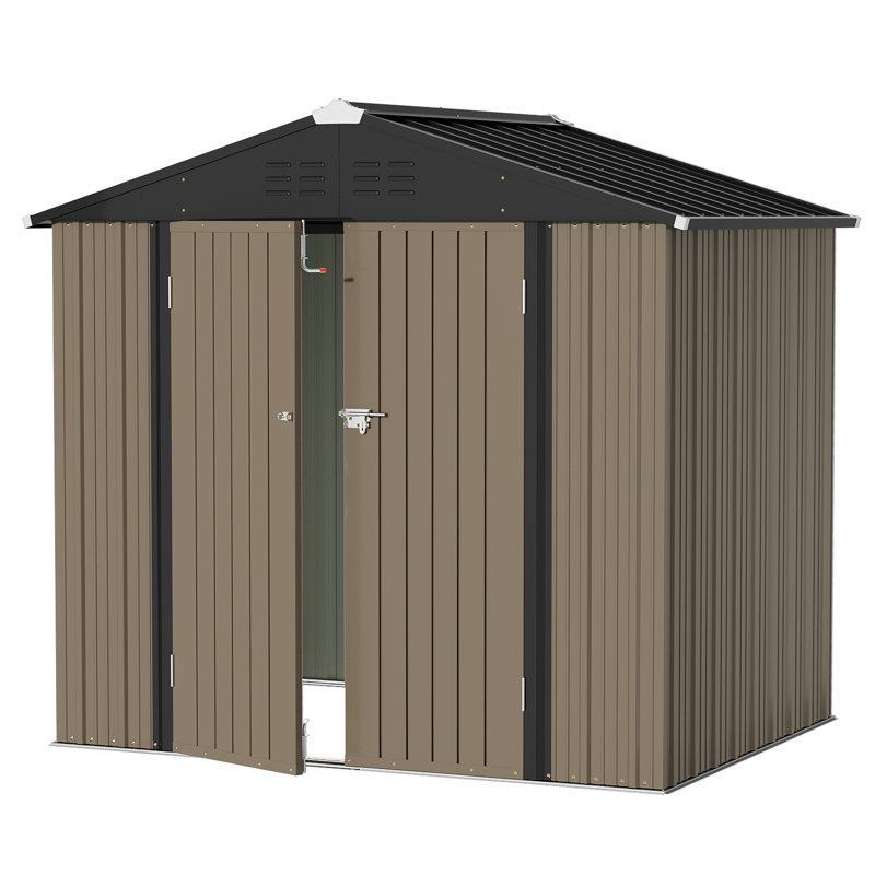 Furmax Outdoor 8 ft. W x 6 ft. D Metal Storage Shed & Reviews | Wayfair
