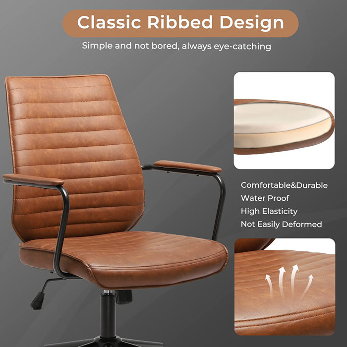 17 Stories Genuine Leather Office Chair | Wayfair