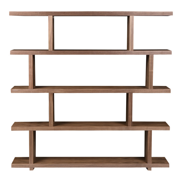 AllModern Annora 63'' H x 63'' W Solid Wood Geometric Bookcase ...