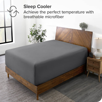 Bare Home 24" Extra Deep Pocket Microfiber Fitted Sheet | Wayfair