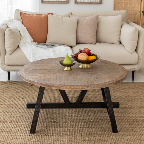 Round-farmhouse-coffee-table | Wayfair