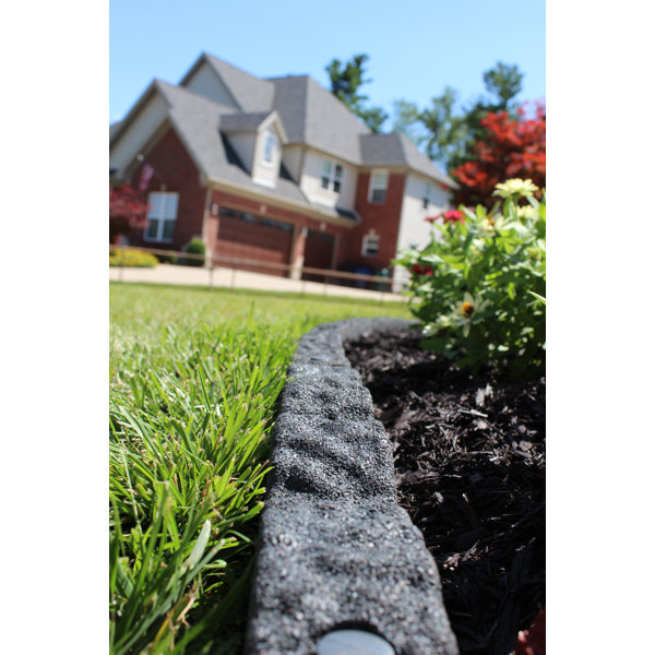 Rubberific 4 ft. W Cobblestone Rubber Landscape Lawn Edging & Reviews ...
