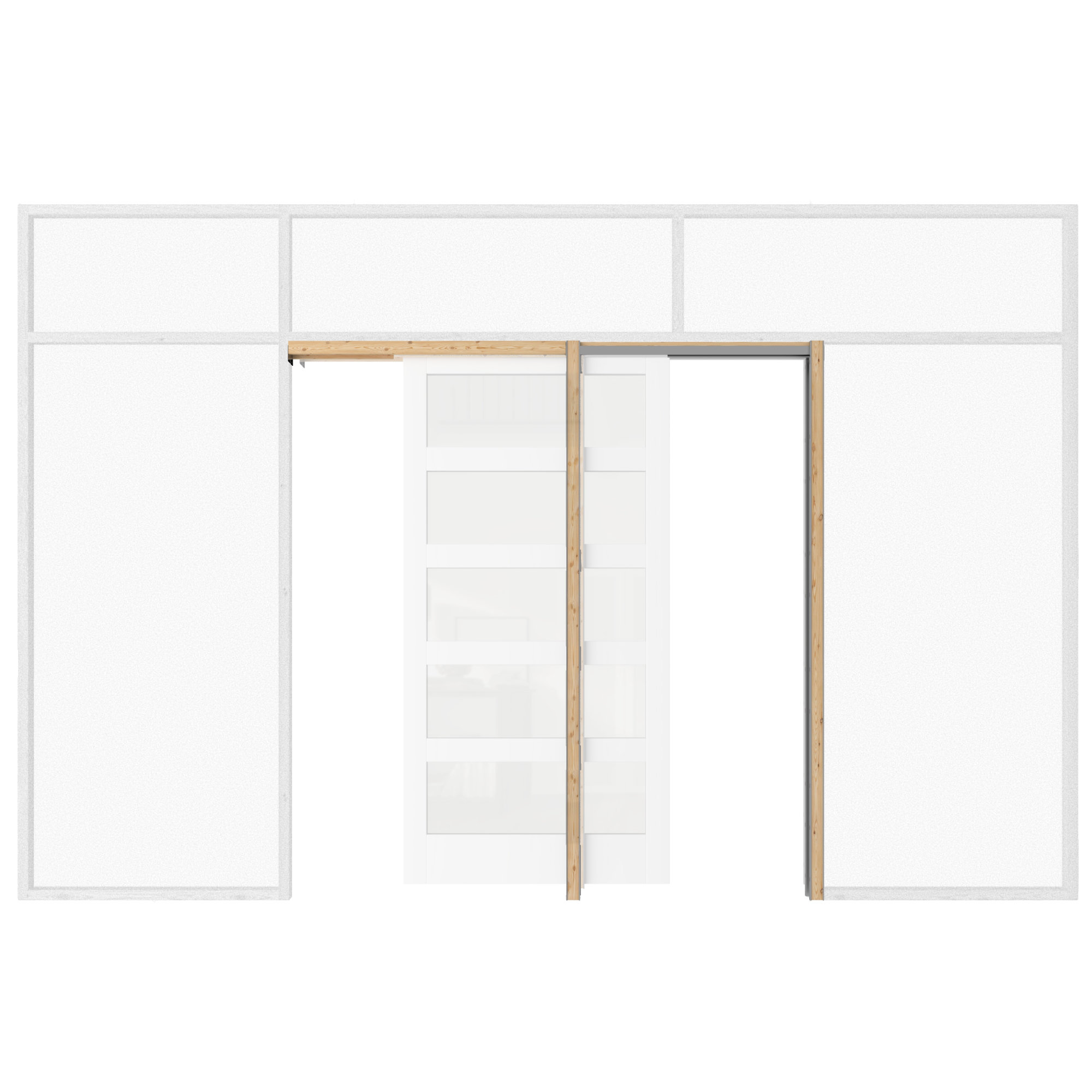 ARK DESIGN Universal Upright Pocket Door Frame for Opening 24"-34"W ...