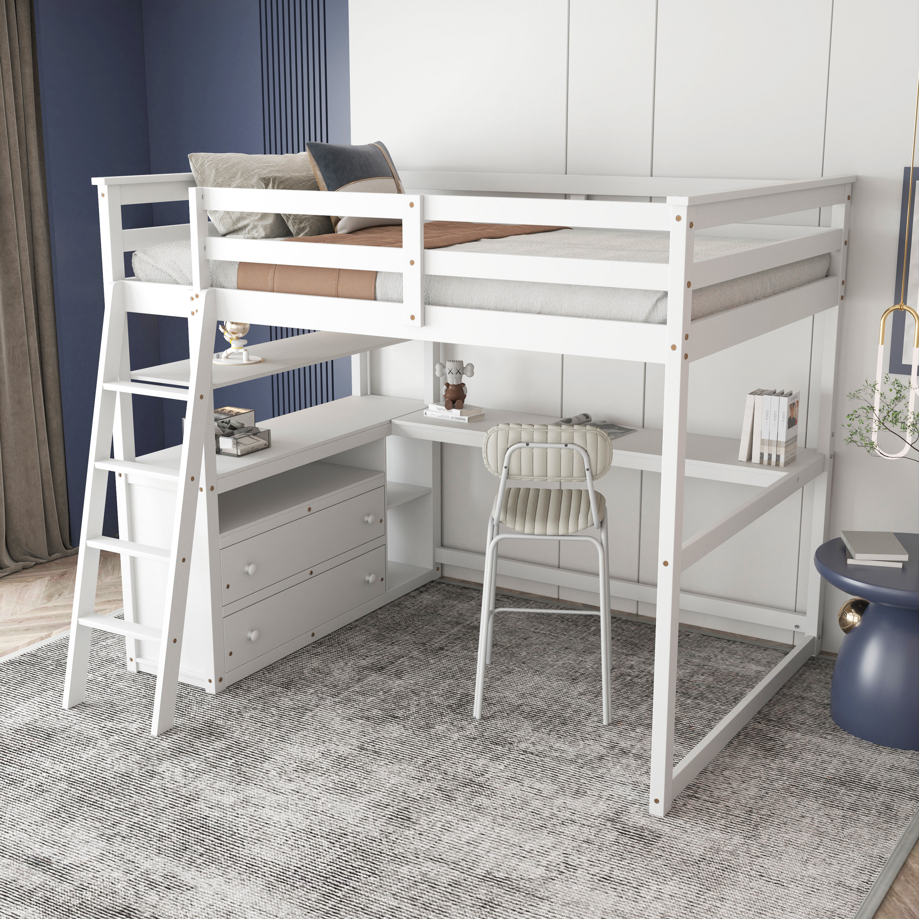 Harriet Bee Fausto Full Platforms Loft Bed with Trundle by Harriet Bee ...