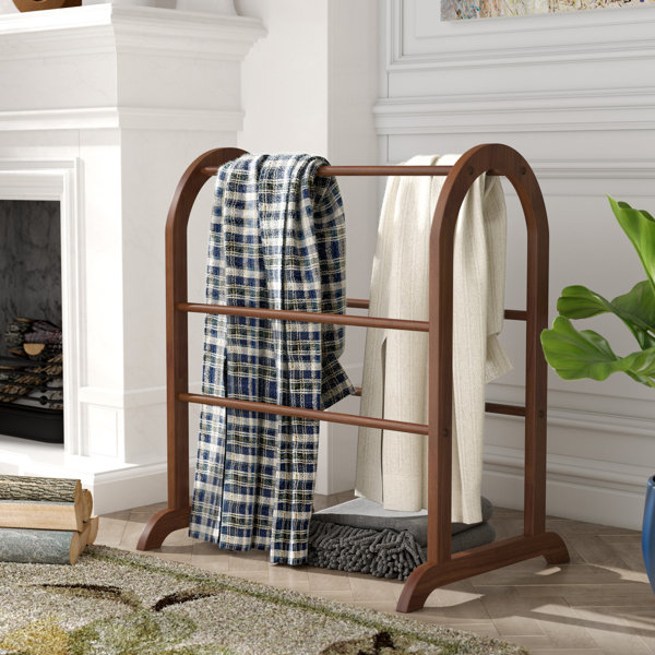 Red Barrel Studio® 30'' Tall Wooden Blanket/Quilt Rack & Reviews | Wayfair