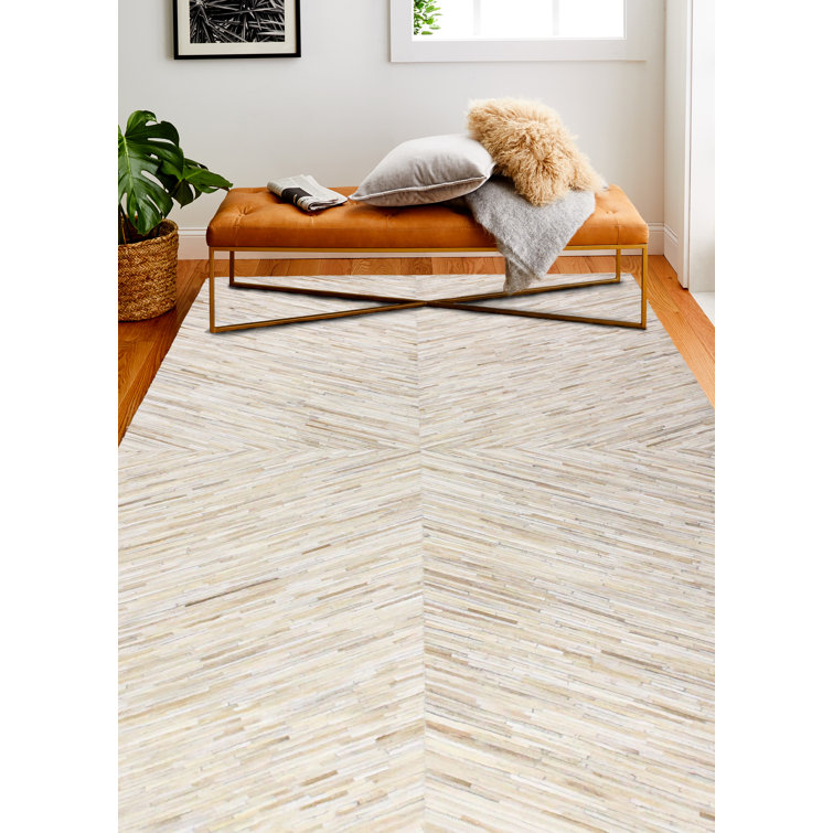 Darya Home Handmade Cowhide Leather Camel Rug | Wayfair