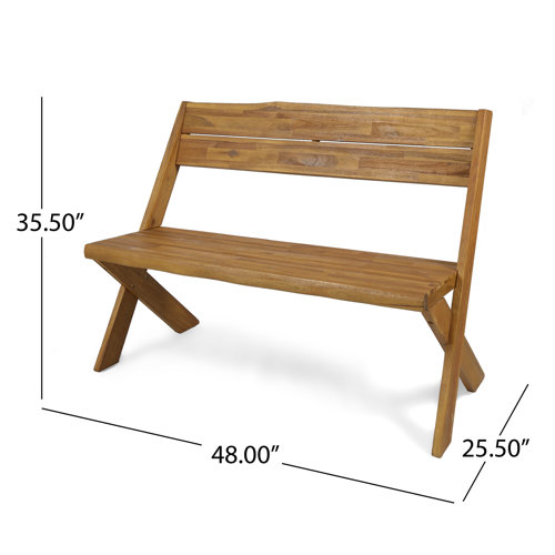 Bay Isle Home Heatherfield Acacia Outdoor Bench & Reviews | Wayfair