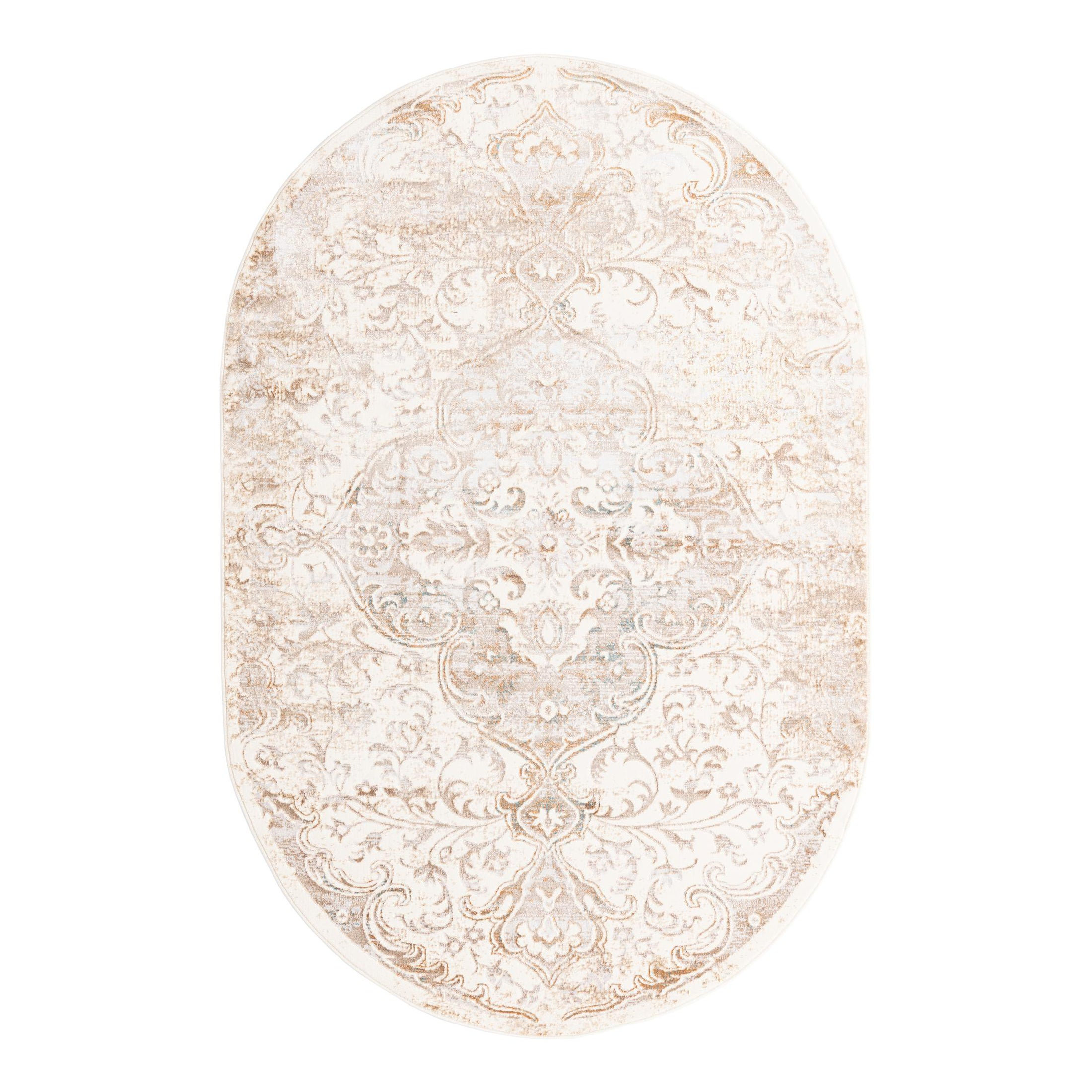 Langley Street Alamo Machine Woven / Power Loomed Performance Cream Rug ...