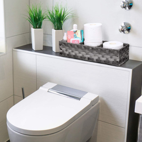 Bayou Breeze Toilet Tank Topper Paper Plastic Basket | Wayfair