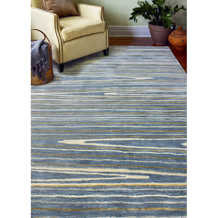 Dovecove Aitkin Handmade Azure Rug & Reviews | Wayfair