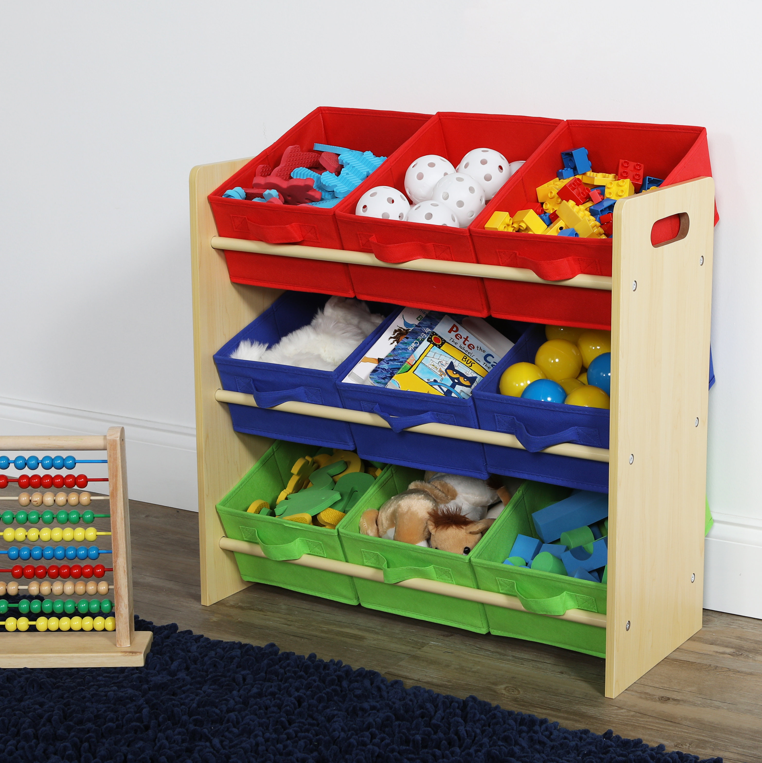 Zoomie Kids Callahan Manufactured Wood Toy Organizer with Bins ...