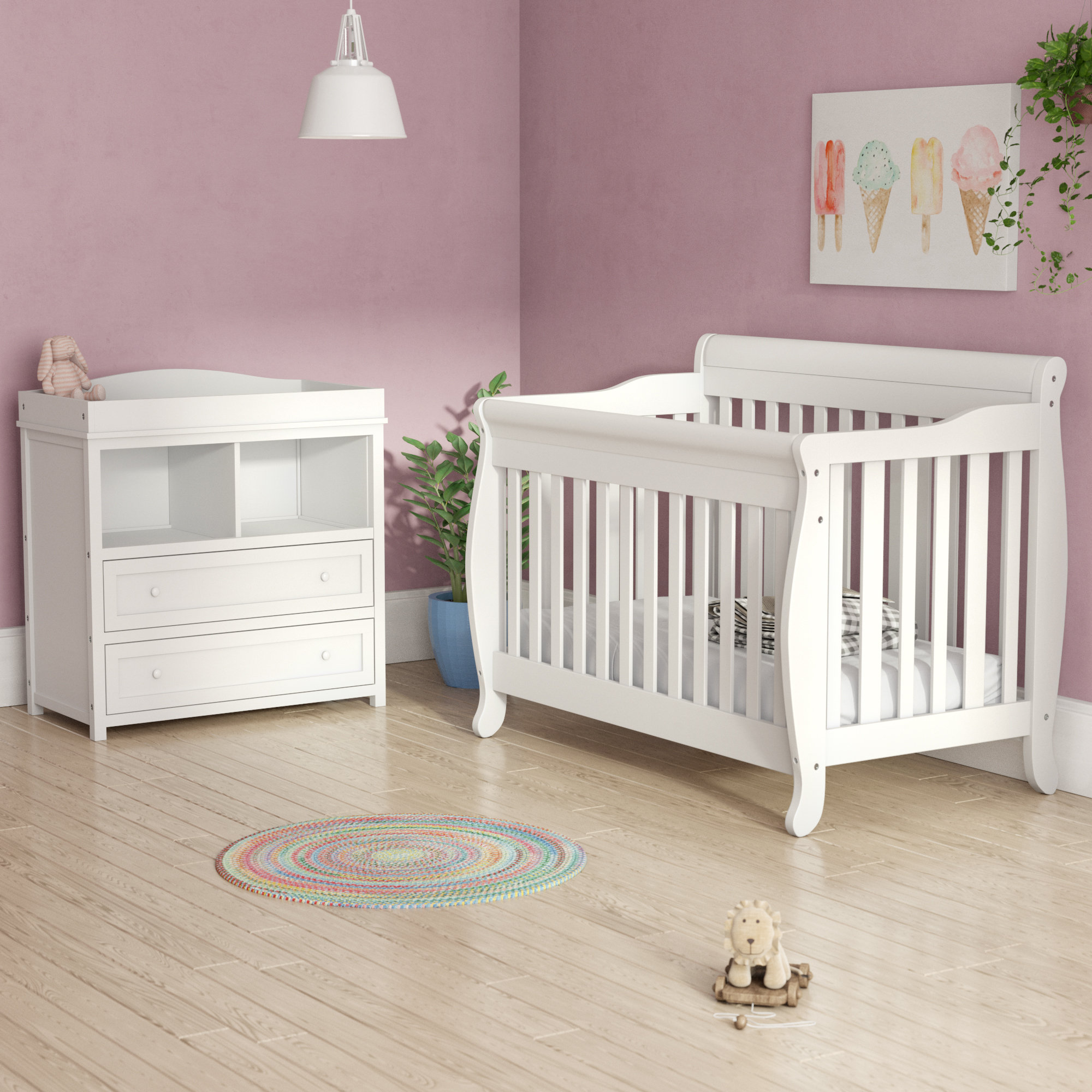 Harriet Bee Briney Convertible Standard 2 - Piece Nursery Furniture Set ...