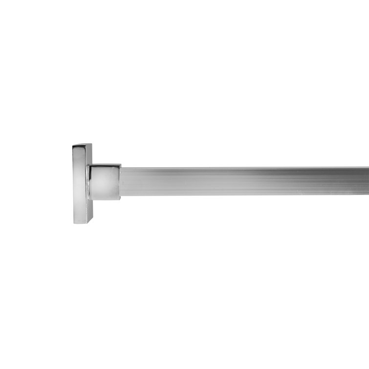 Croydex Luxury 98.25" Adjustable Straight Fixed Shower Curtain Rod ...