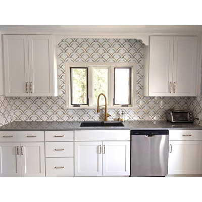 Mango Tile 8" x 8" Ceramic Fish Scale Mosaic Wall & Floor Tile | Wayfair