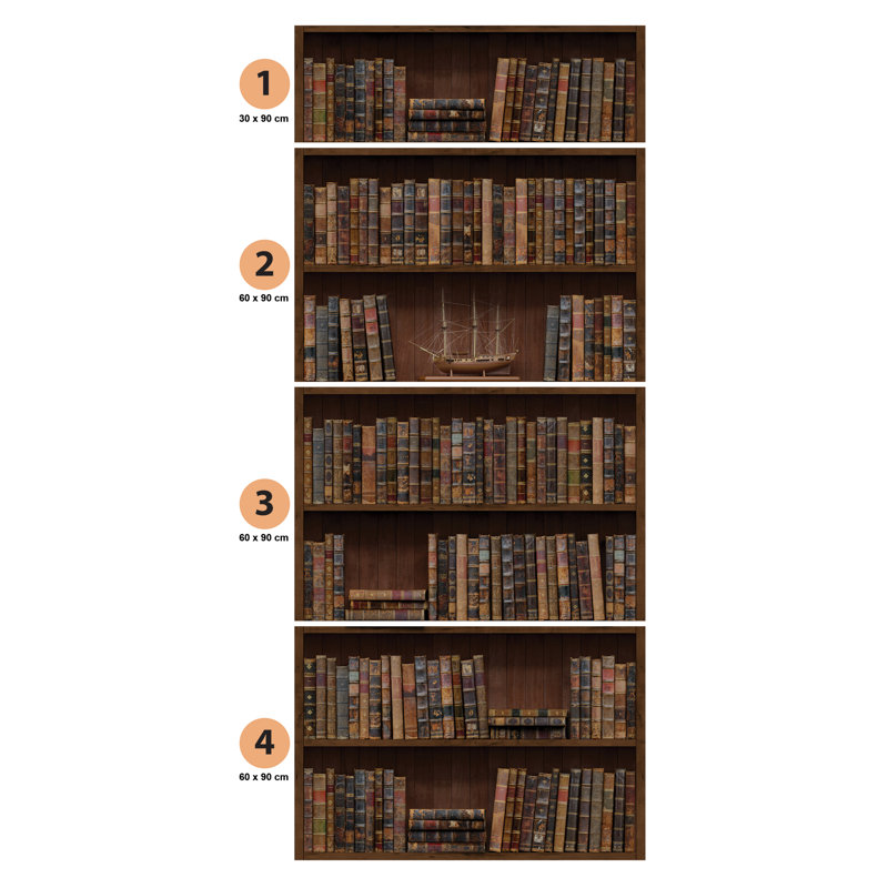 Walplus Vintage Bookshelf Wall Decal & Reviews | Wayfair