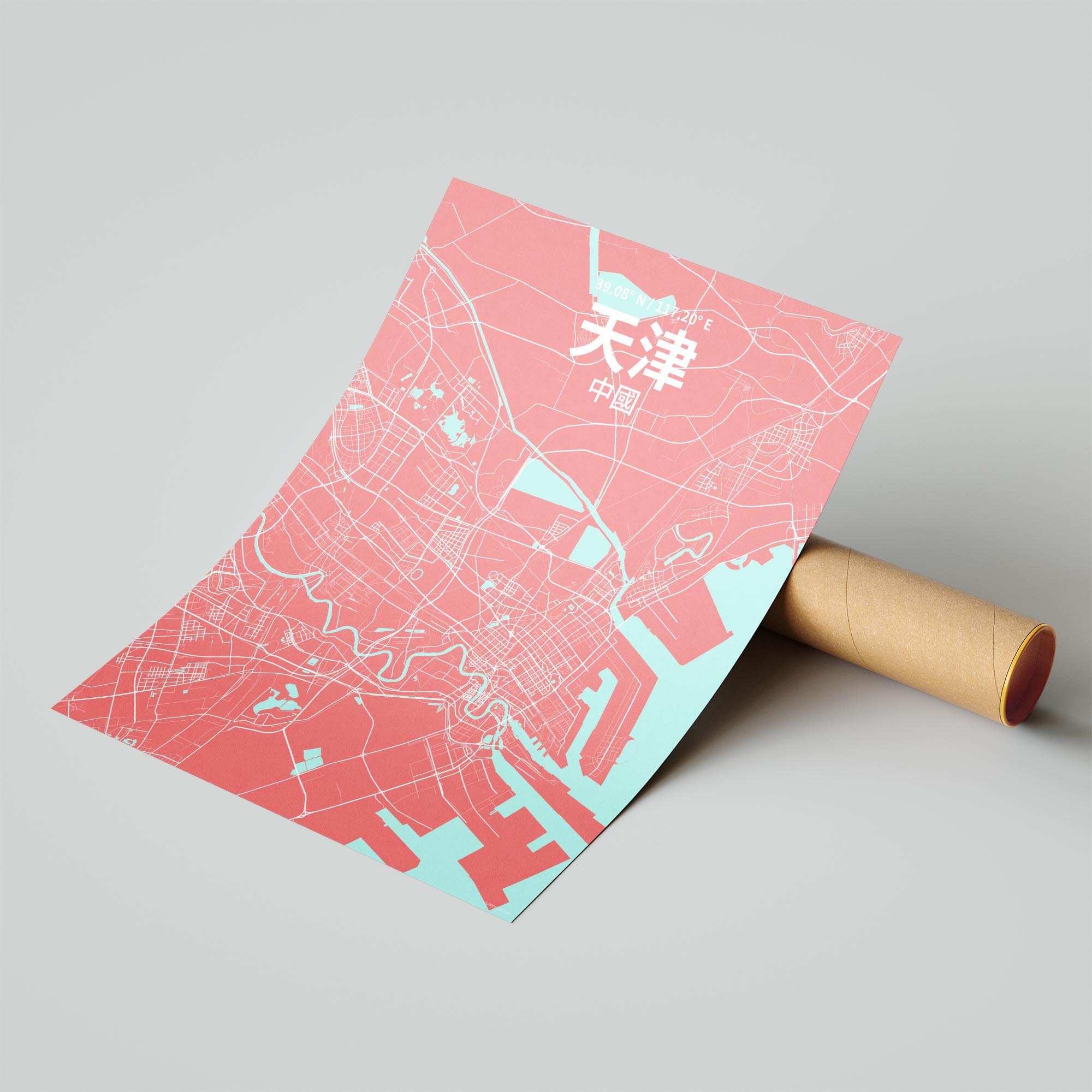 17 Stories China City Map Posters Tianjin China|中國 City Map - Print ...