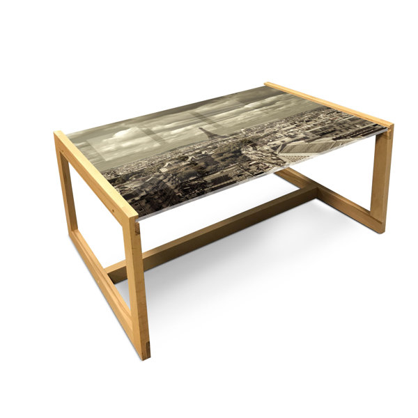 East Urban Home Paris Coffee Table, City Skyline Of Eiffel And Dark ...