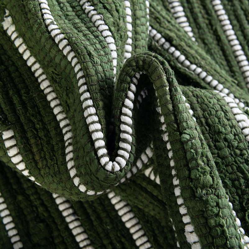 Dakota Fields Gwin Handmade Cotton Green Rug | Wayfair