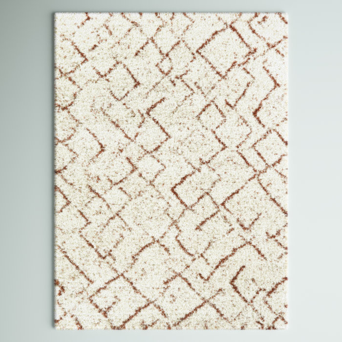 Mercury Row® Politte Performance White/Orange Rug & Reviews | Wayfair