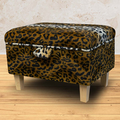 Beaumont 50cm Leopard Print Storage Ottoman | Wayfair.co.uk