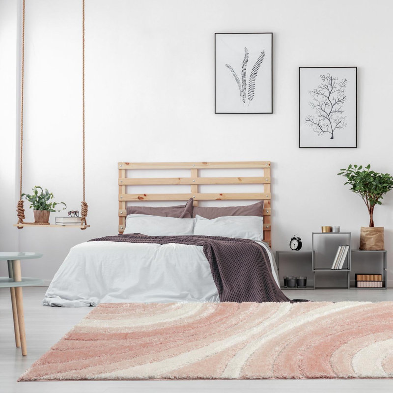 Orren Ellis Koo Performance Pink/Ivory Rug & Reviews | Wayfair