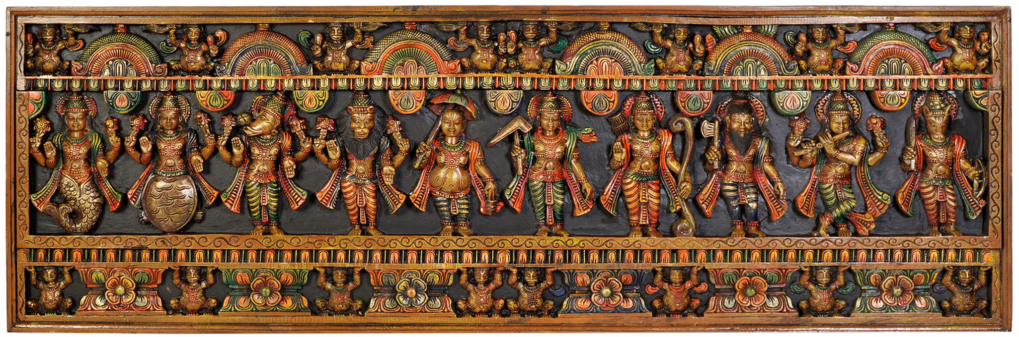Exotic India Dashavatara South Indian Temple Panel (From The Left ...