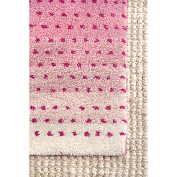 Ebern Designs Sophronia Handmade Wool Pink Rug & Reviews | Wayfair