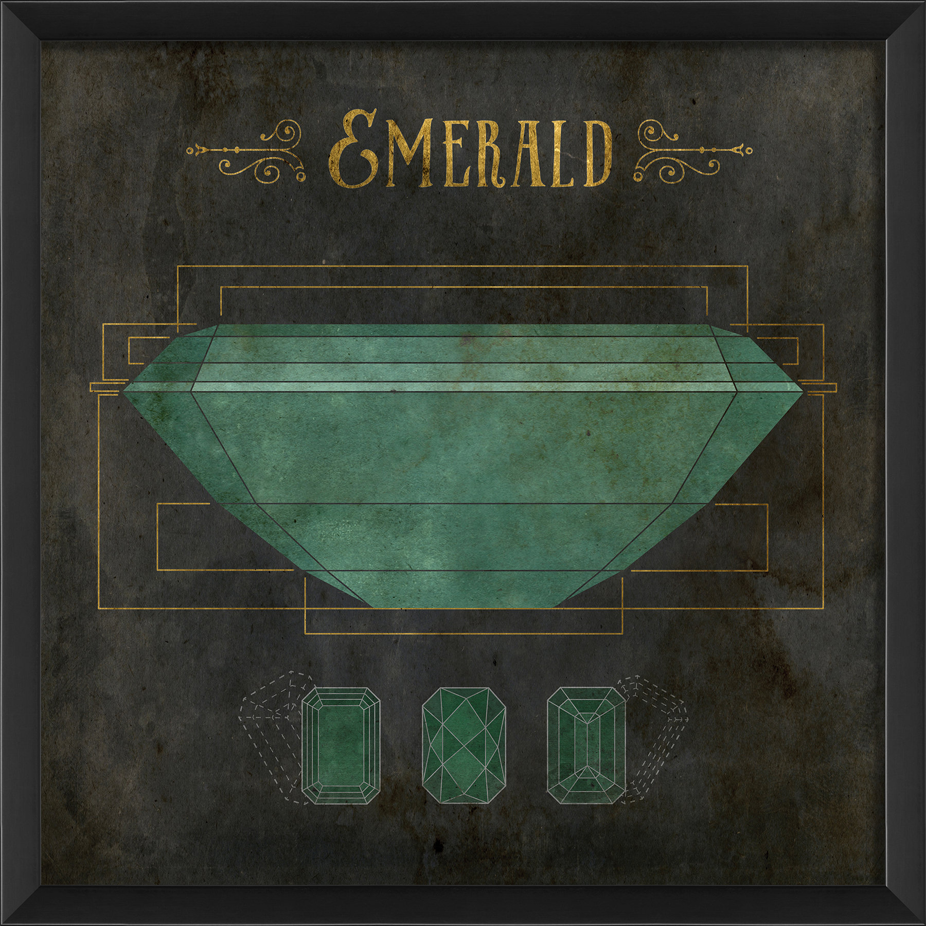 Mercer41 Emerald - Picture Frame Graphic Art | Wayfair