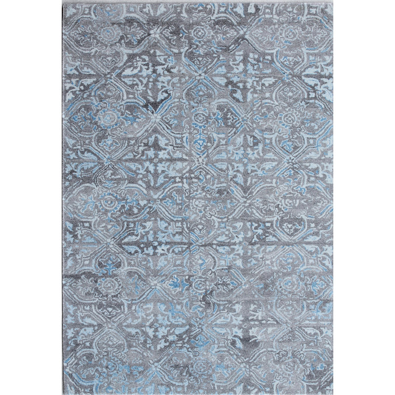Bungalow Rose Correa Hand-Woven Gray/Blue Area Rug | Wayfair