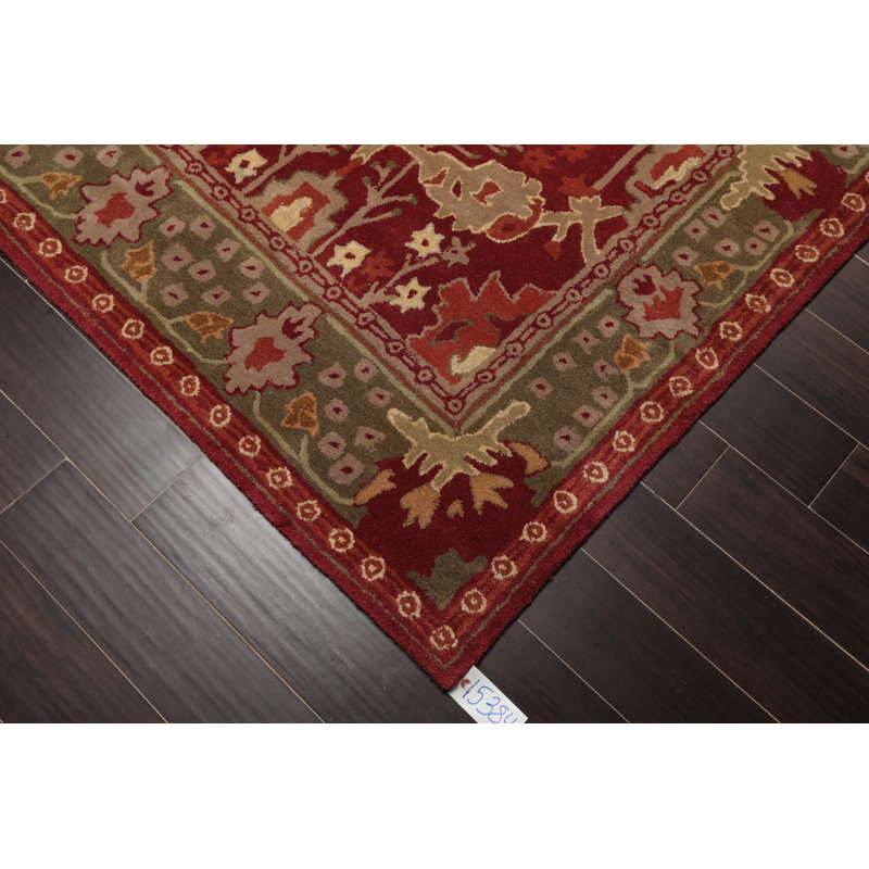 Oriental Rug of Houston Handmade Wool Red/Green Rug | Wayfair