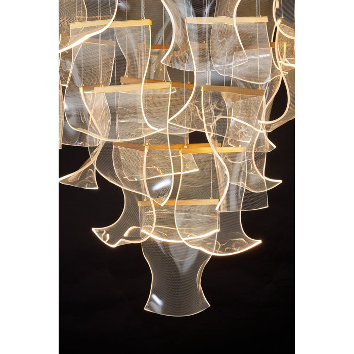 Orren Ellis Omicron 24 - Light Acrylic LED Tiered Chandelier | Wayfair