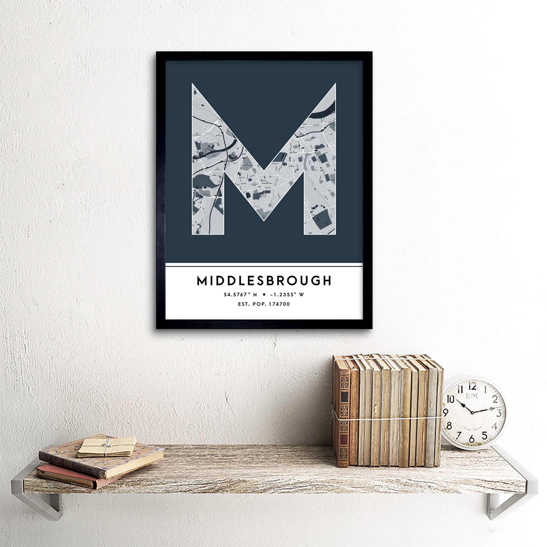 Wee Blue Coo Middlesbrough City Map Middlesbrough England United ...