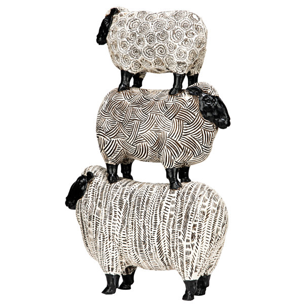 Design Toscano Stacked Sheep Spirit Animal Figurine | Wayfair