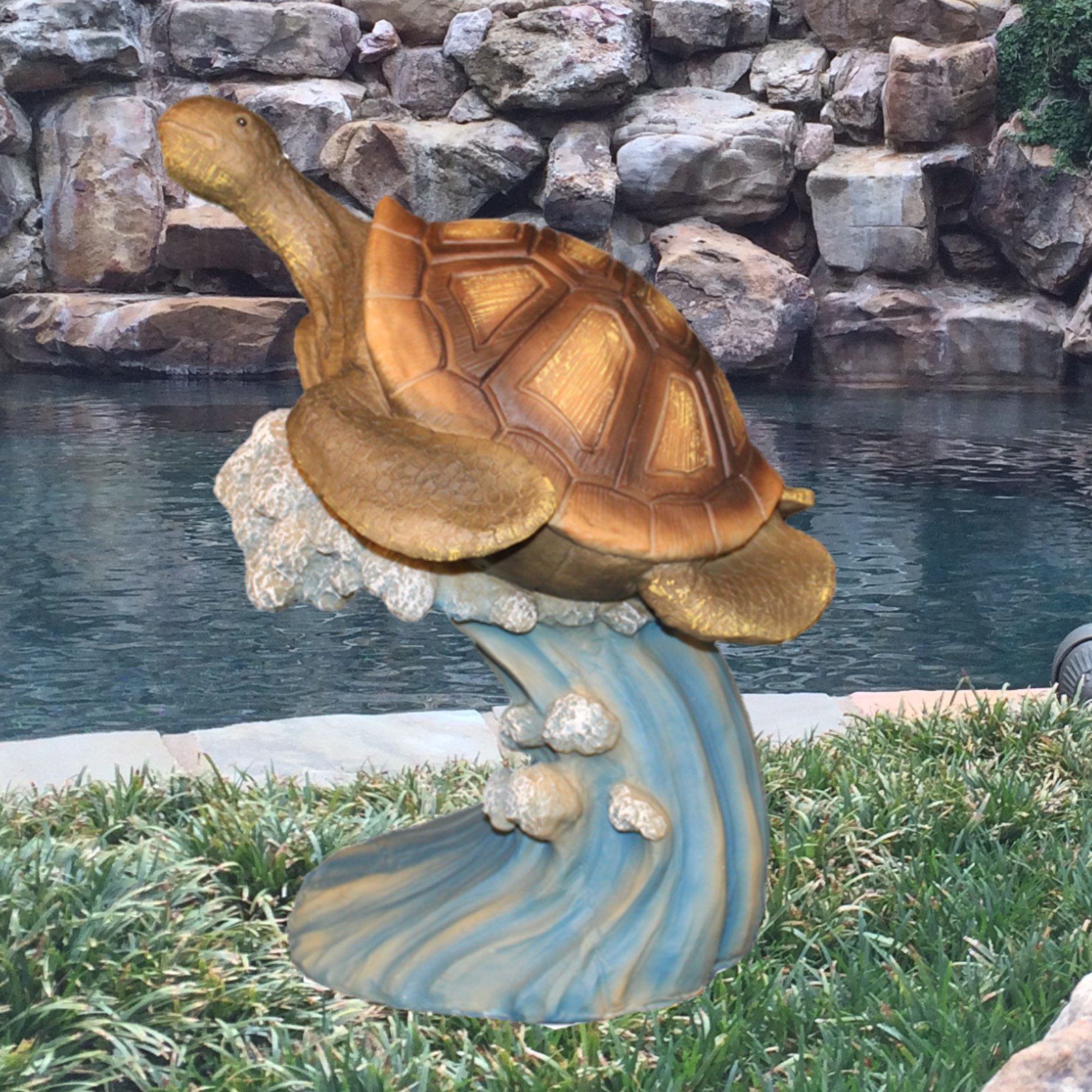 HomeStyles Life's a Beach Sea Turtle on Ocean Coral Statue & Reviews ...
