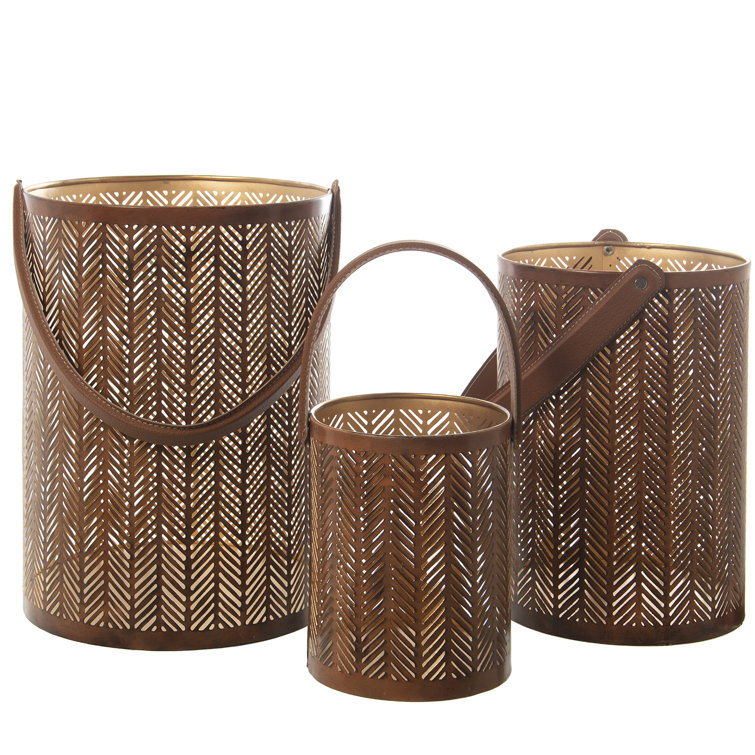 Ivy Bronx Ashien 3 Piece Metal Tabletop Lantern Set | Wayfair.co.uk