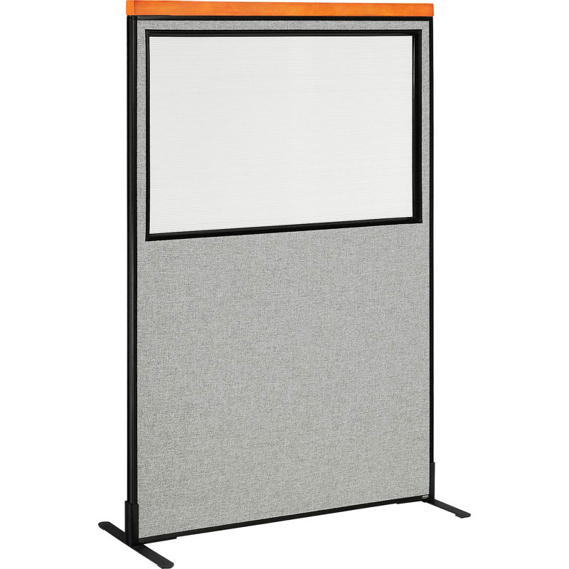 Interion Deluxe Freestanding Blue Office Partition Panel With Partial ...