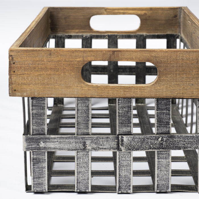 17 Stories 2 Piece Solid Wood Basket Set & Reviews | Wayfair
