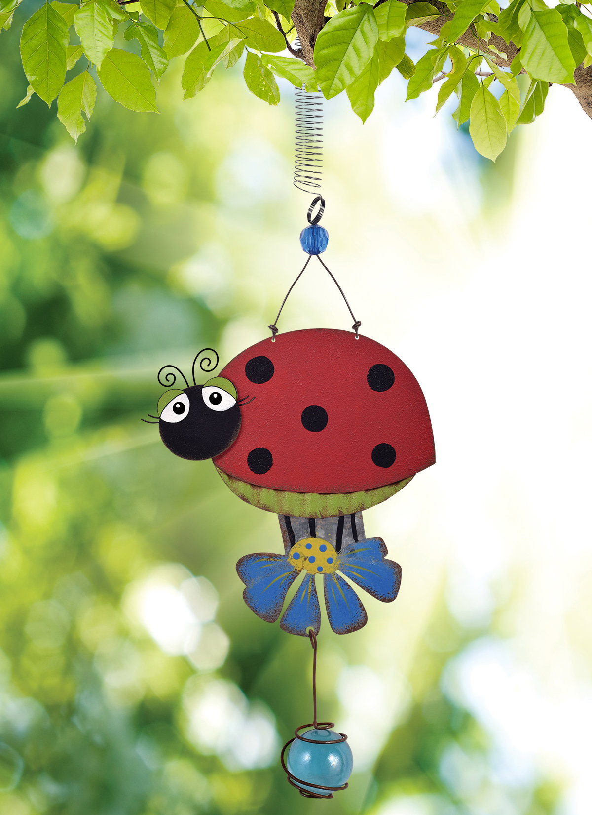 August Grove® Seniz Ladybug Bouncy Wind Chime | Wayfair