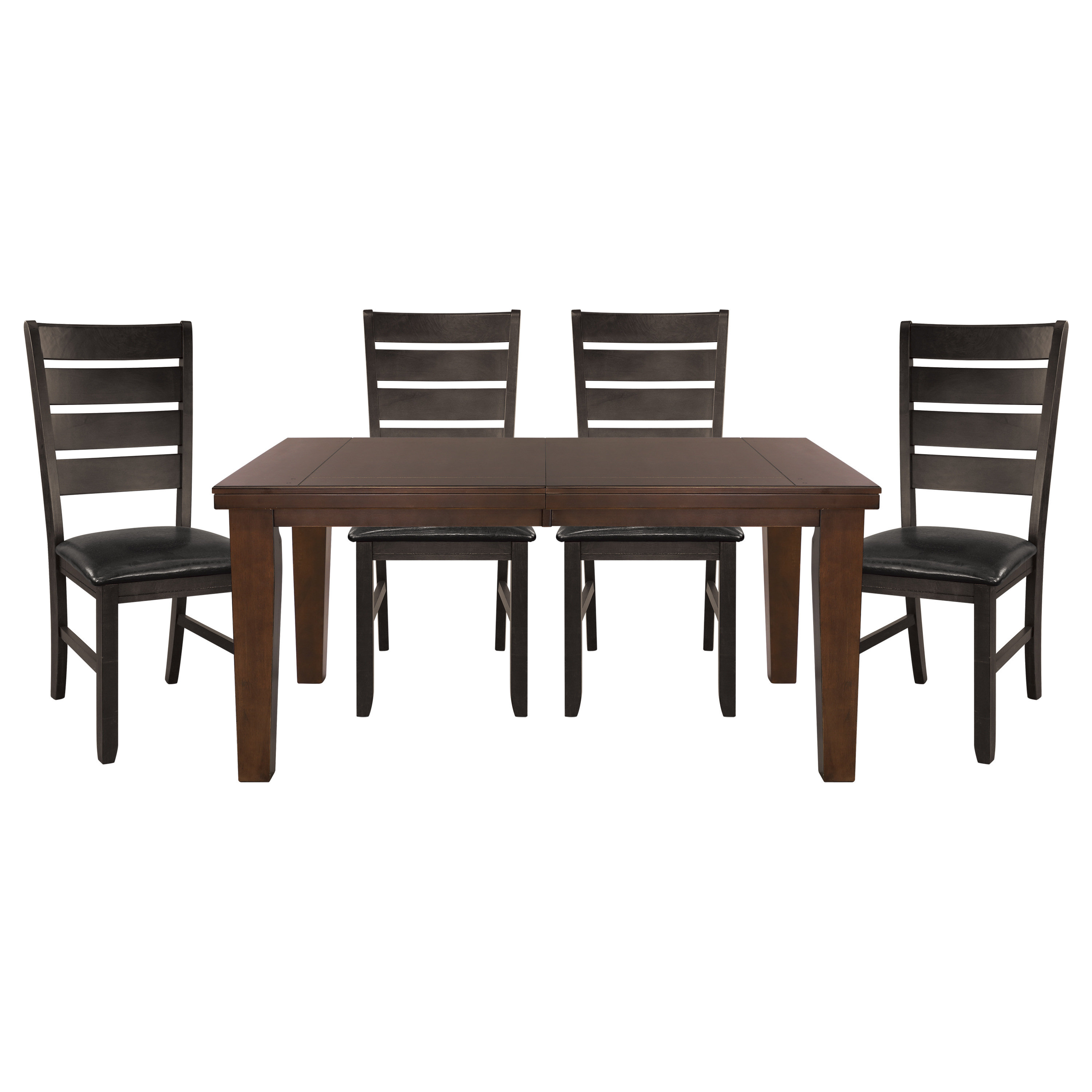 Winston Porter Erixon Extendable Walnut Solid Wood Dining Set | Wayfair