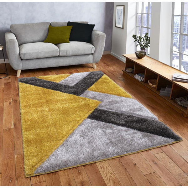 Metro Lane Woodbranch Shaggy Yellow/Grey Rug & Reviews | Wayfair.co.uk