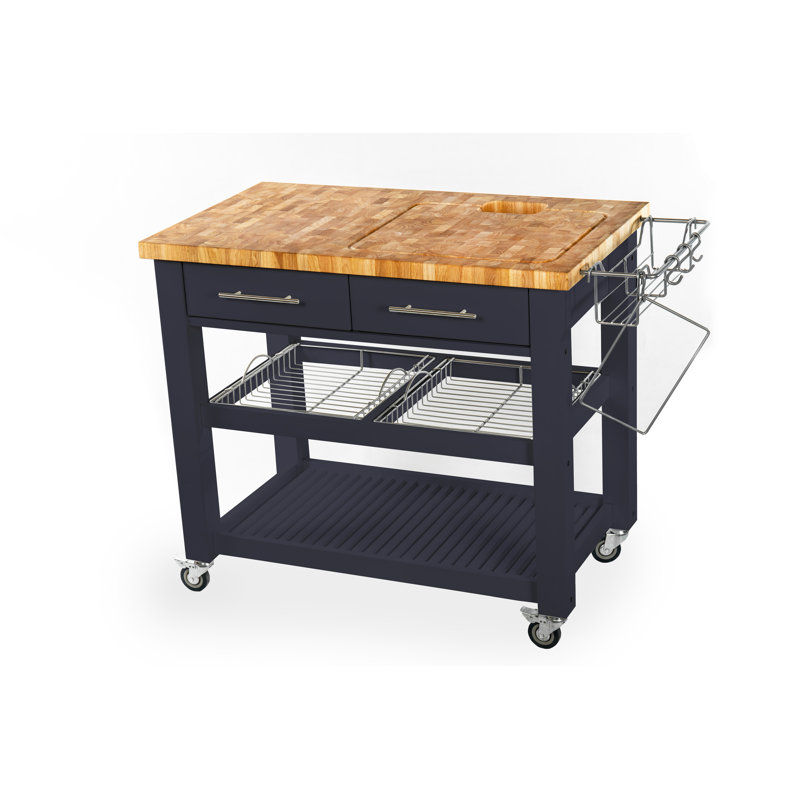 Red Barrel Studio® BIG BLOCK Butcher Block Kitchen Cart & Reviews | Wayfair