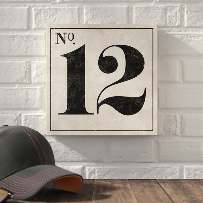 Williston Forge Vintage Number 12 Sign - Wrapped Canvas Textual Art ...