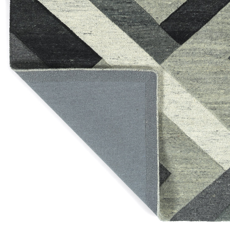 Orren Ellis Wirt Handmade Hand Tufted Wool Charcoal Rug & Reviews | Wayfair