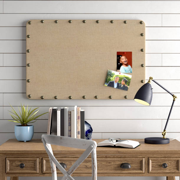 Beachcrest Home Magness Wall Mounted Burlap Bulletin Board & Reviews ...