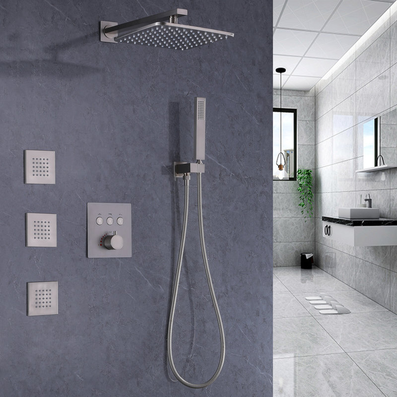 Homein Luxury Complete Shower System with Rough-in Valve & Reviews ...