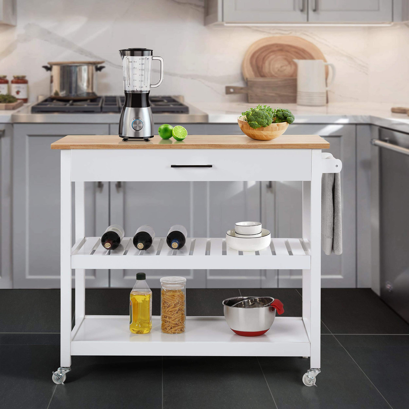 Ebern Designs Iftach 101Cm Wide Rolling Kitchen Trolley | Wayfair.co.uk