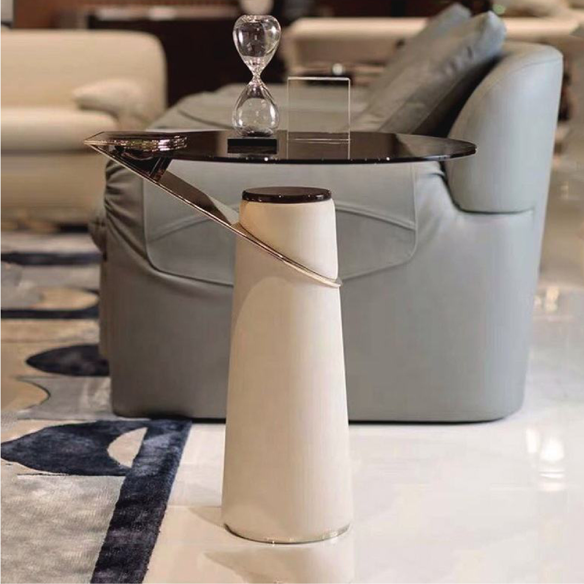 BLONSKI 23.5'' Tall Glass Pedestal End Table | Wayfair