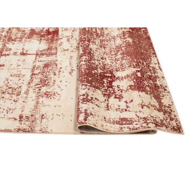 17 Stories Kelson Performance Red/Beige Rug & Reviews | Wayfair