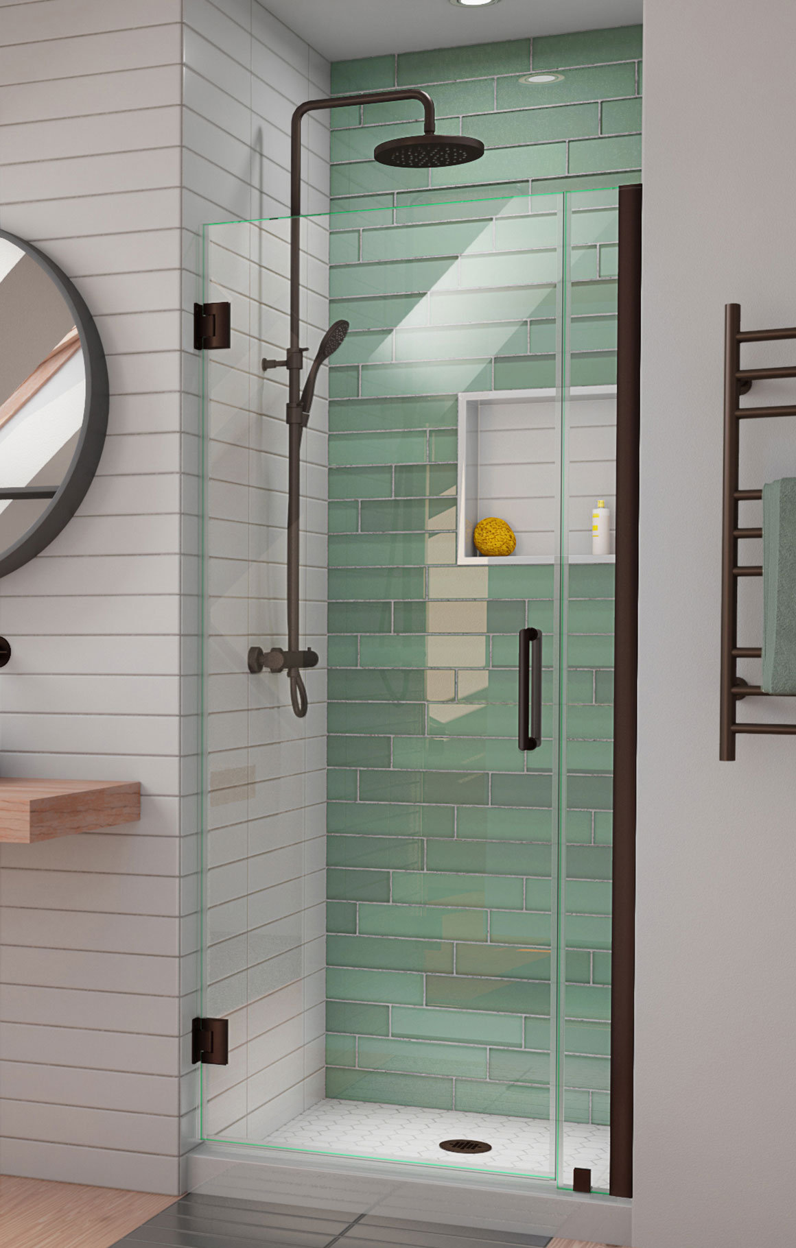 DreamLine Unidoor-LS 33'' - 34'' W x 72'' H Hinged Frameless Shower ...